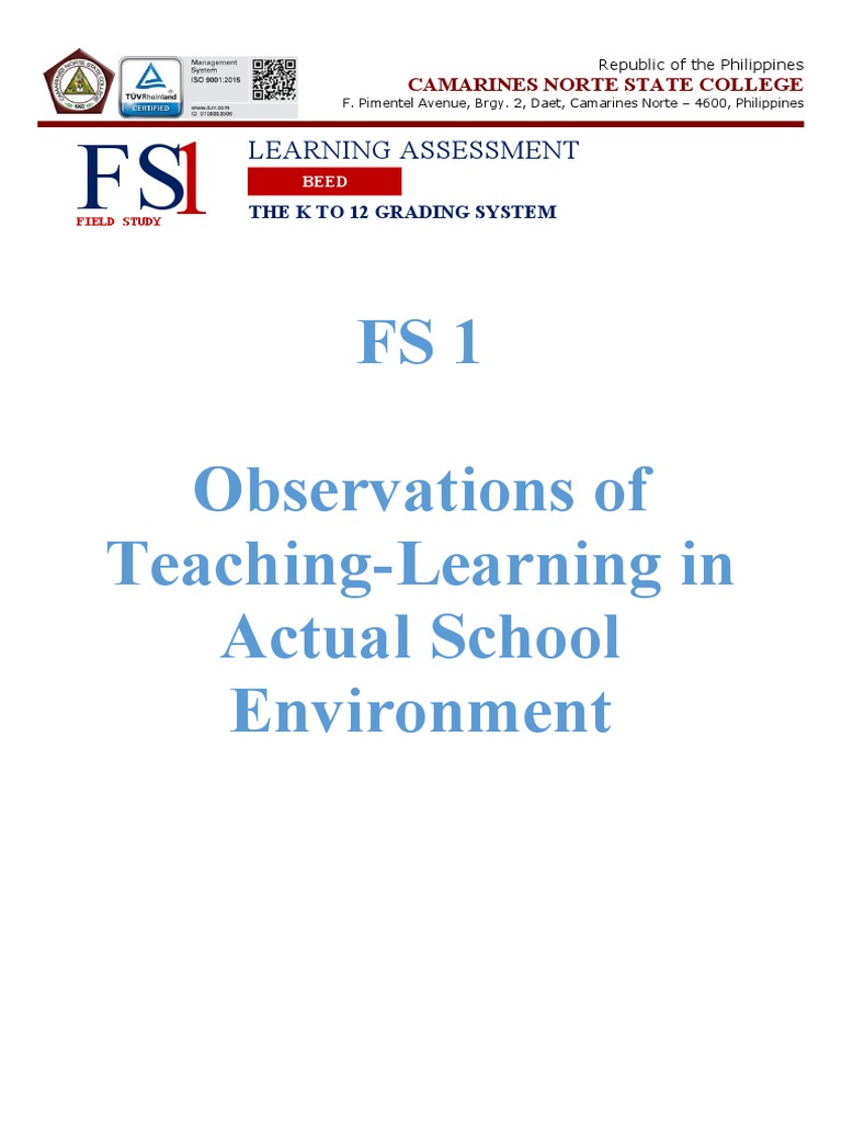 FS 1 Ep 3 | Download Free PDF | Differentiated Instruction | Learning