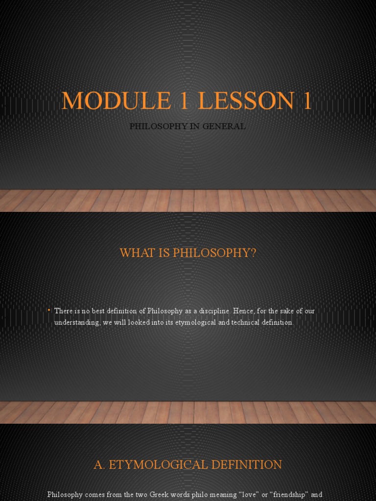 Module 1 L1 Philos | PDF | Ancient Greek Philosophy | Reason