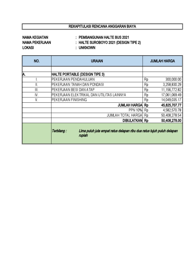 Rab Halte Baru 2021 (Tipe 2) | PDF | Griya & Taman