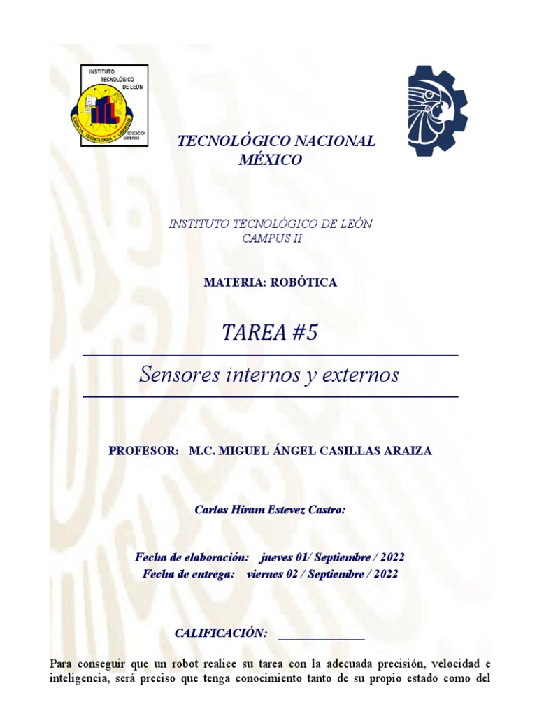 Tarea 6 Sensores | PDF | Sensor | Piezoelectricidad