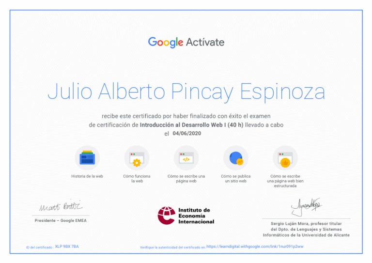 Certificado HTML 1 | PDF