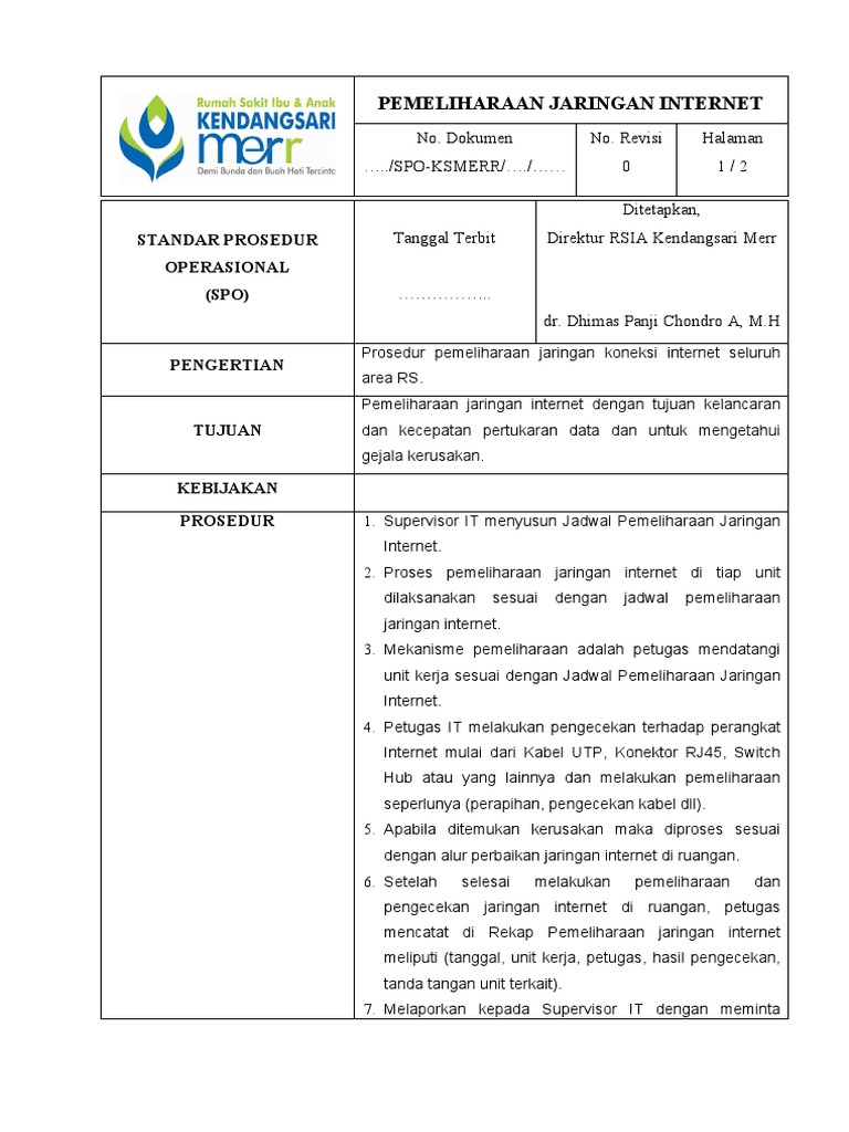 SPO - Pemeliharaan Jaringan Internet | PDF