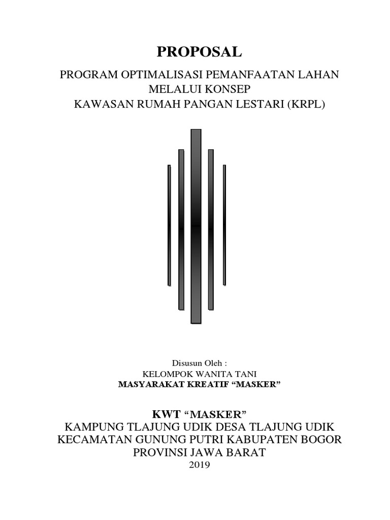 Proposal KRPL KWT Masker 2019 | PDF