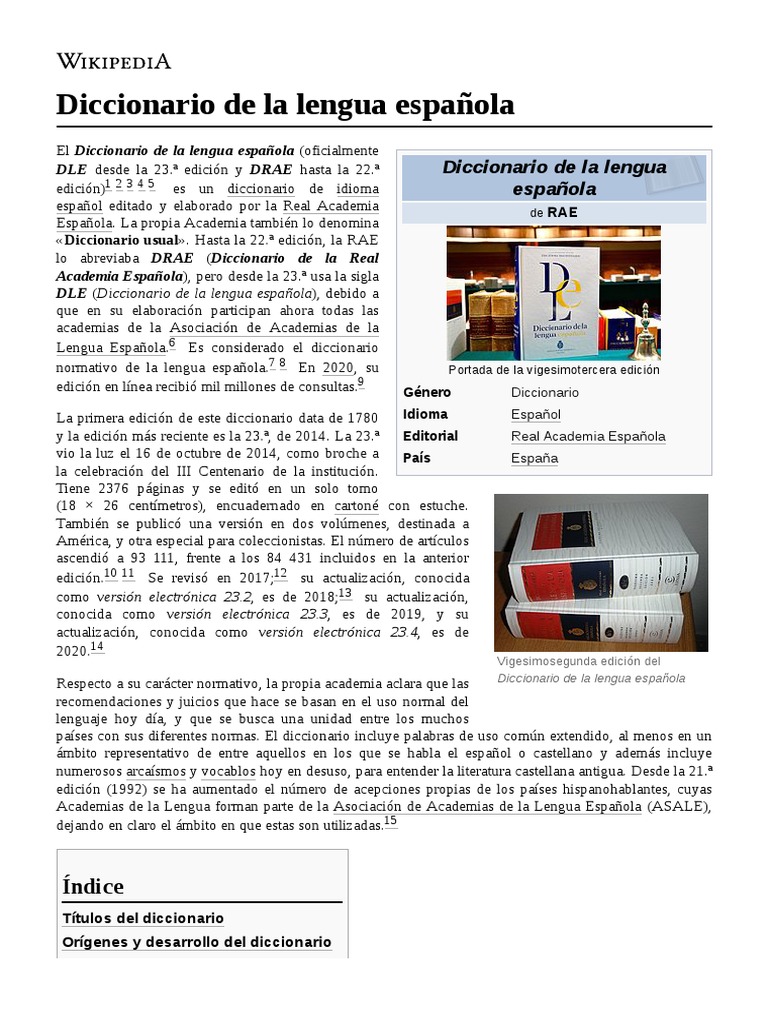 Diccionario de La Lengua Española | PDF | Lenguas de Europa | España