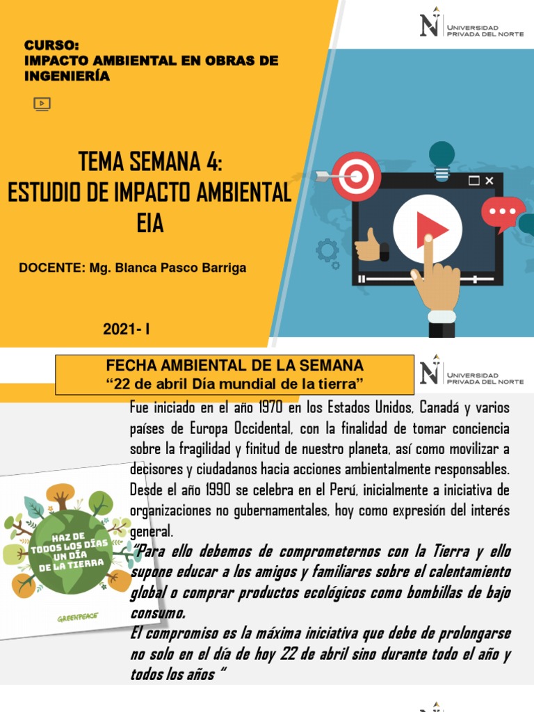 Semana 4 EIA | PDF | Evaluación de impacto ambiental | Economias