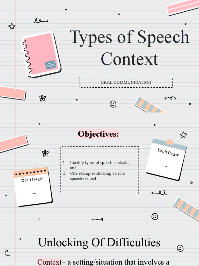 Types of Speech Contexts Explained | PDF | Communication ...