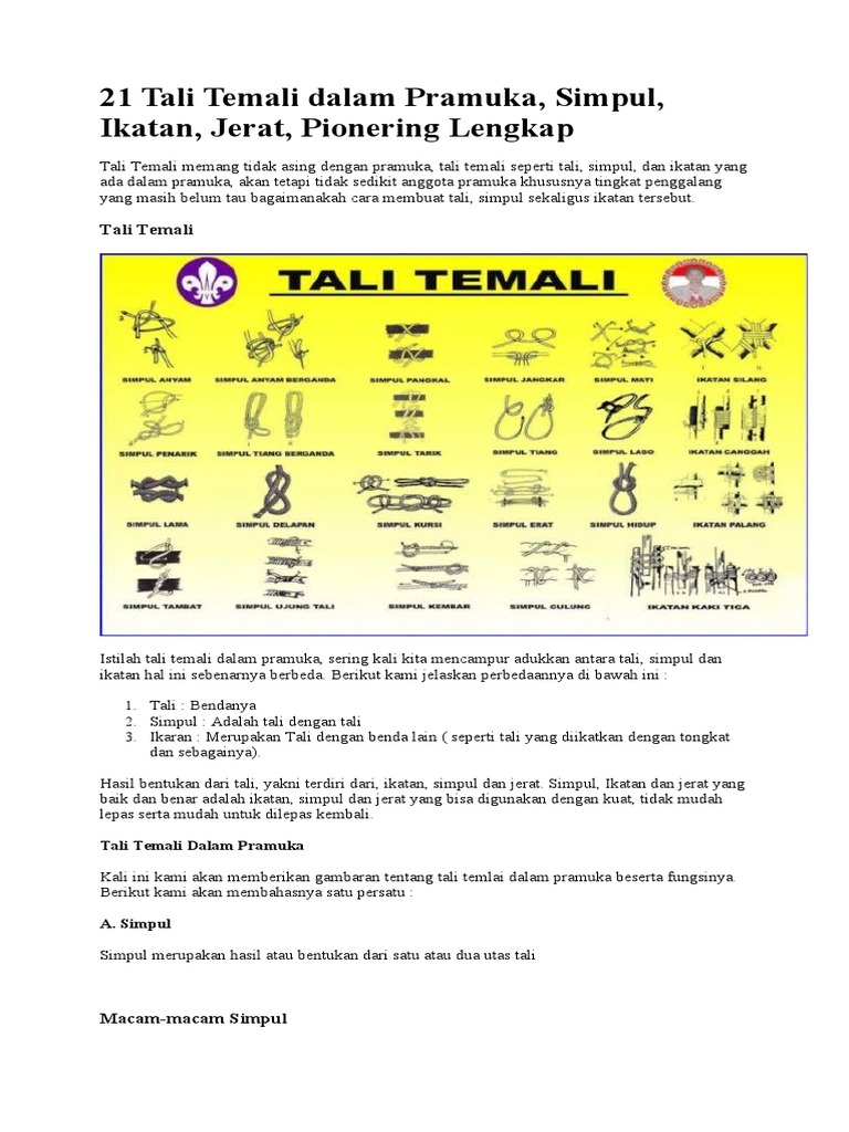 21 Tali Temali Dalam Pramuka | PDF