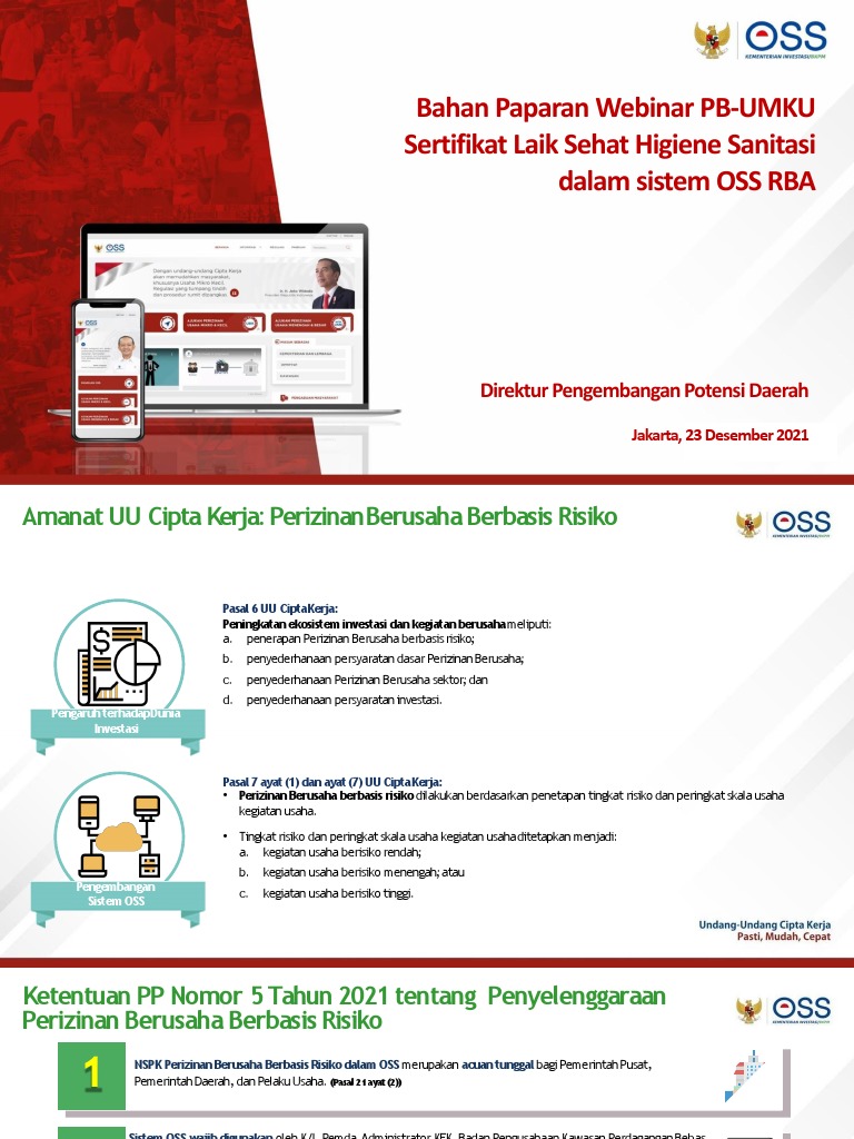 Sosialisasi OSS SLHS 23 Des 2021 | PDF