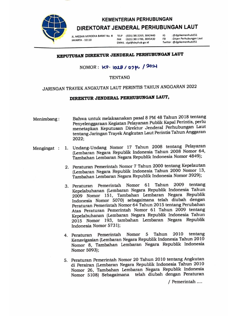 Rev 01 SK Trayek Perintis 2022 | PDF