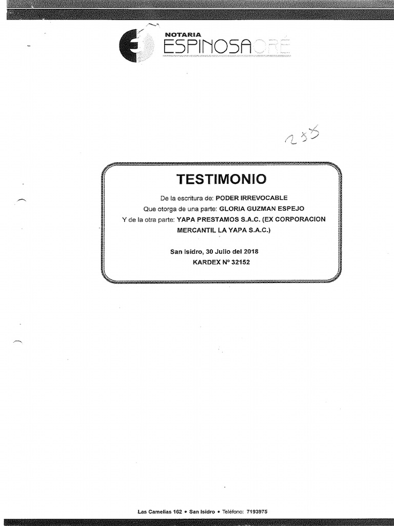 Poder Irrevocable | PDF