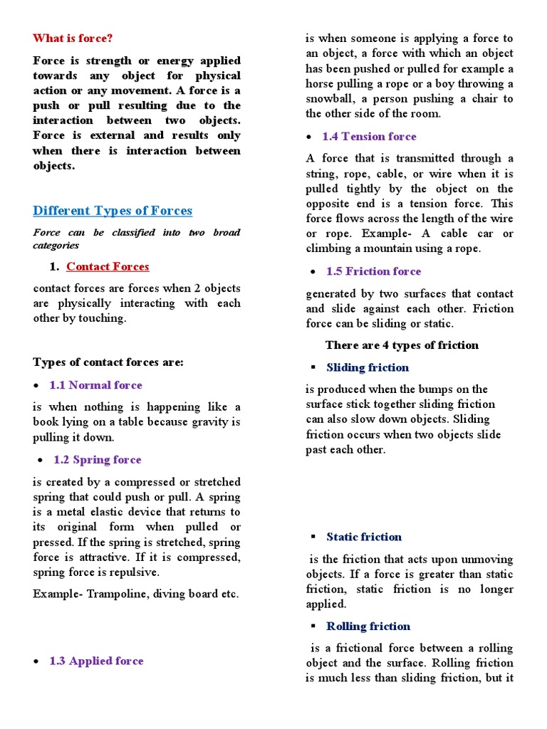 What Is Force and Motion | PDF | Force | Friction
