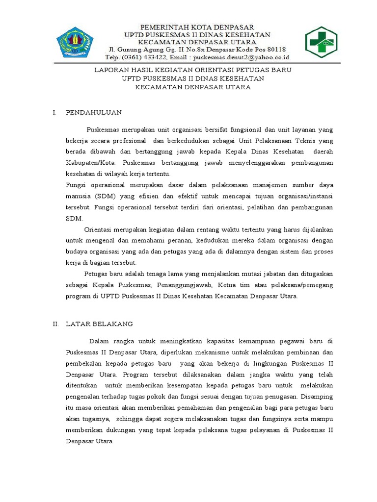 Orientasi Petugas Baru Puskesmas II | PDF | Karier & Perkembangan | Pengelolaan Keuangan & Uang