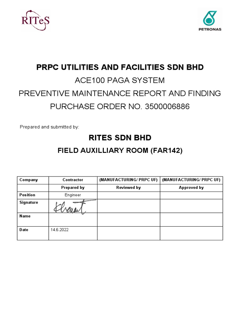 PRPC UF Preventive Maintenance Report | PDF | Loudspeaker | Electronics