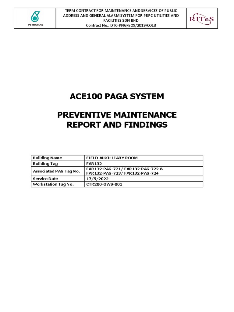 PPM and Fault Finding Report FAR132 | PDF | Loudspeaker | Door