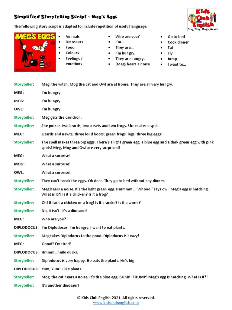 Megs-Eggs-Storytelling-script | PDF | Frog