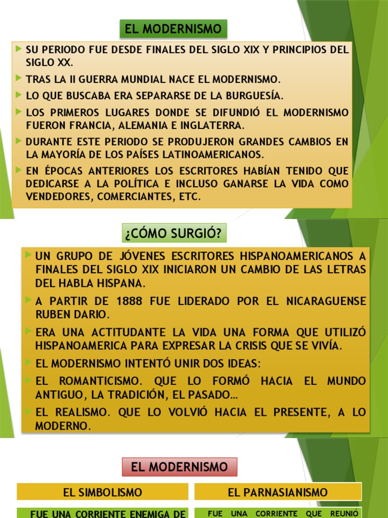 El Modernismo | PDF | Romanticismo | Las artes