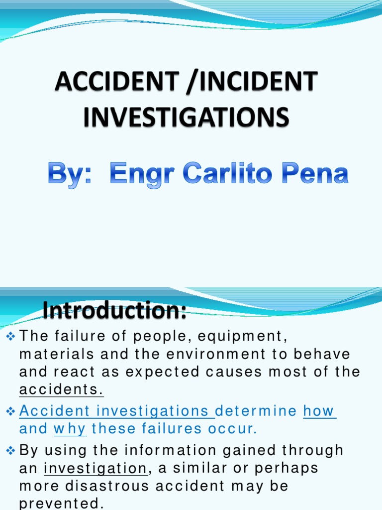 Accident Investigation | PDF | Occupational Safety And Health