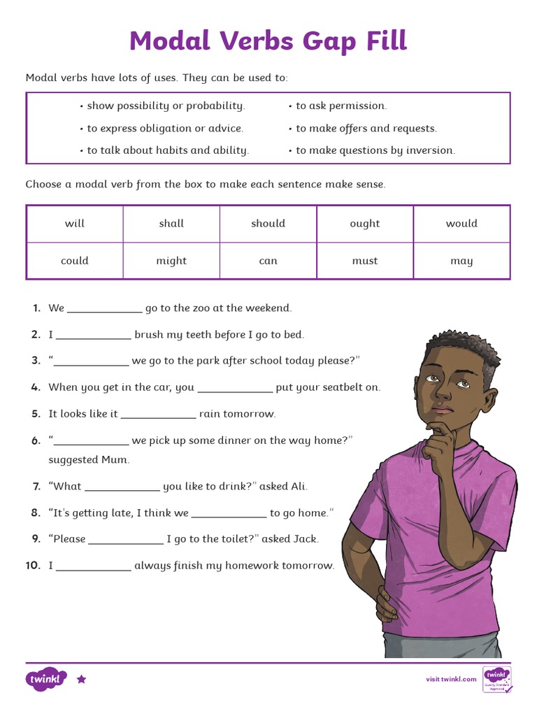 T Eal 44 Modal Verbs Gap Fill Differentiated Worksheet Ver 3 | PDF ...