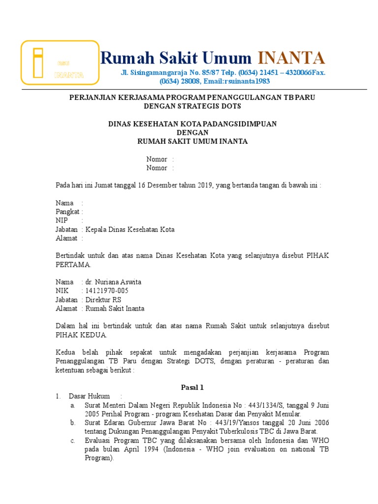 Kerjasama Penanggulangan TB Paru RS Inanta | PDF | Kesehatan Holistik