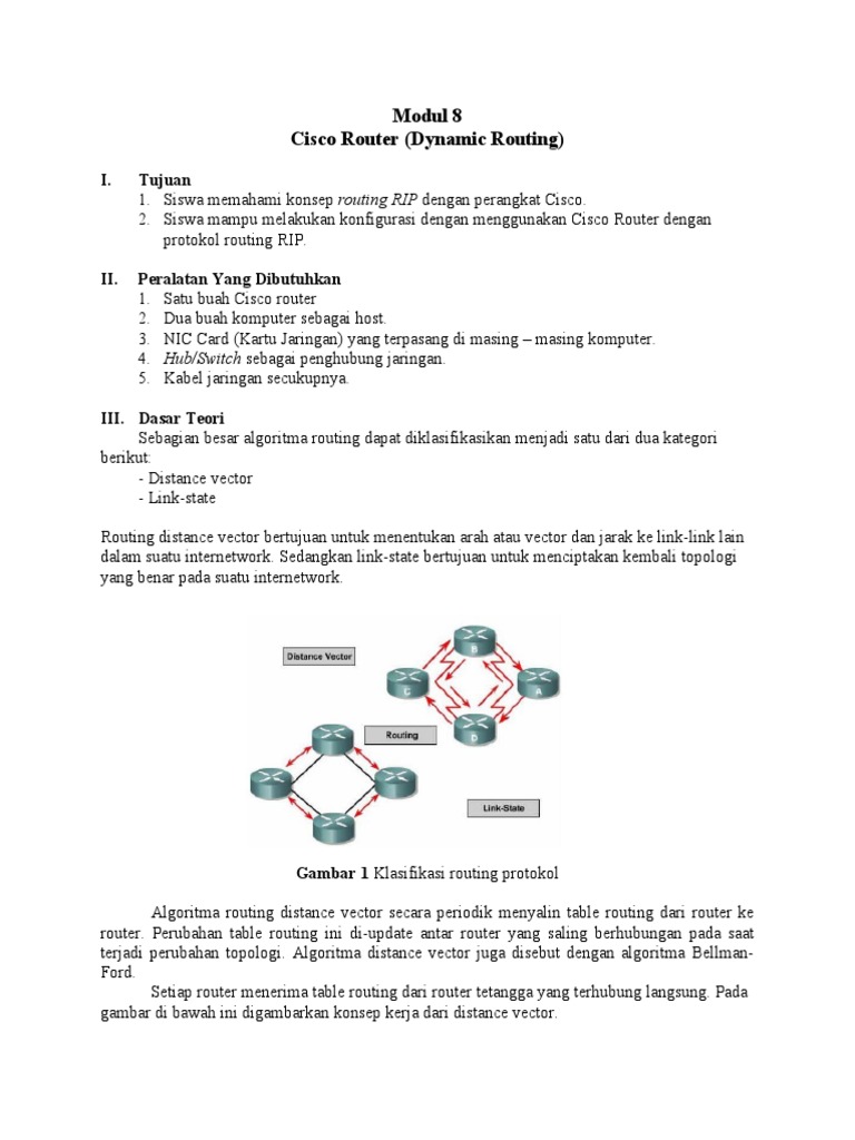 Prakt Modul 8 Cisco Router Dynamic Routing Revisi | PDF