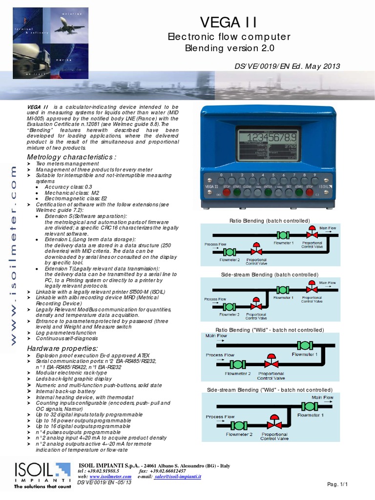 VEGA II Electronic Flow Computer Blending Version 2.0 - Ds - Ve - 0019 - en | PDF | Power Supply ...