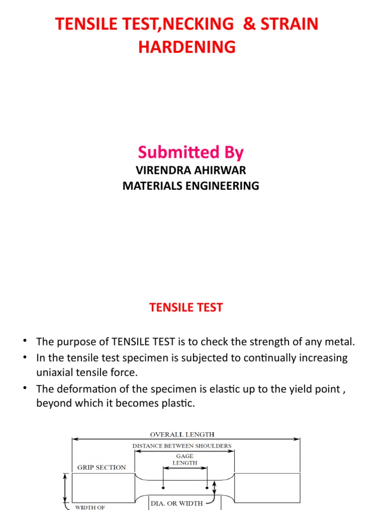 Tensile Test, Necking & Strain Hardening V | PDF | Deformation ...
