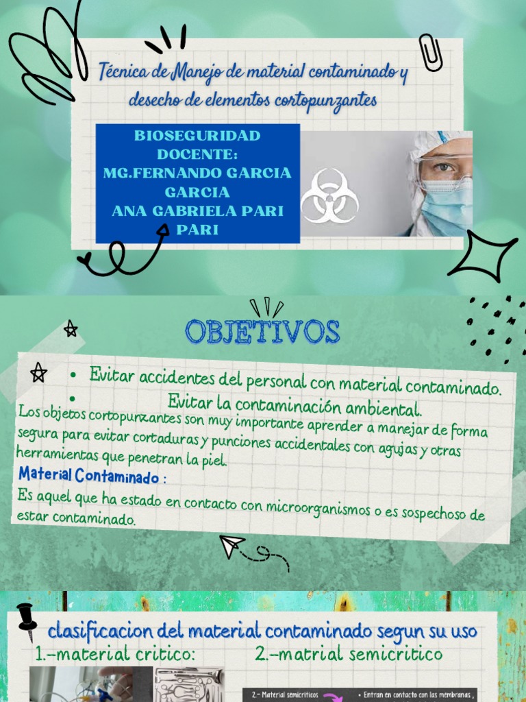 Técnica de Manejo de Material Contaminado y Desecho de Elementos ...
