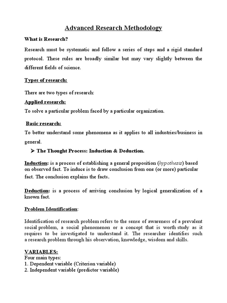 Advanced Research Methodology | PDF | Scientific Method | Science