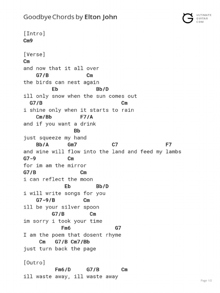 Elton John Goodbye | PDF