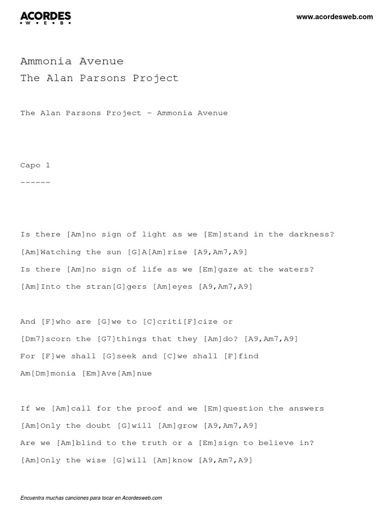 The Alan Parsons Project Ammonia Avenue | PDF