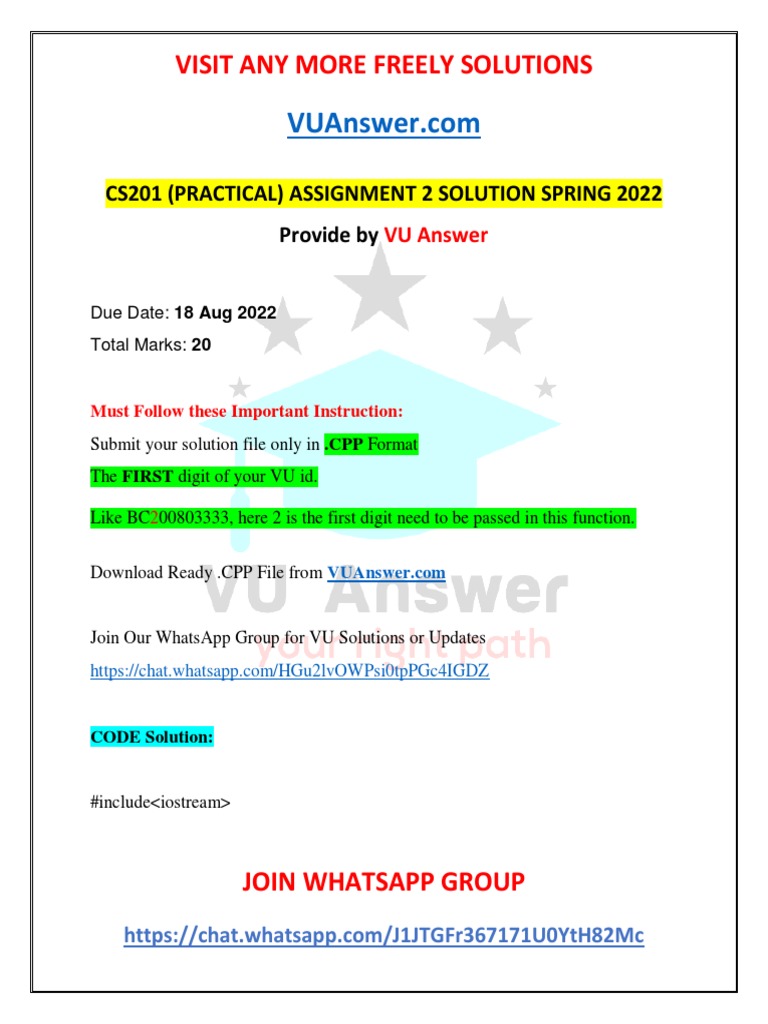 CS201P Assignment 2 Solution Spring 2022 | PDF | Computer Programming | Computing