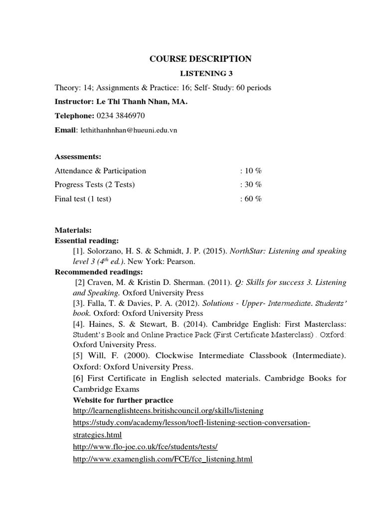 Unit Description | PDF | Human Communication | Cognition