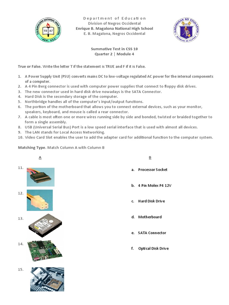 Enrique B. Magalona National High School | PDF | Computer Data Storage | Solid State Drive
