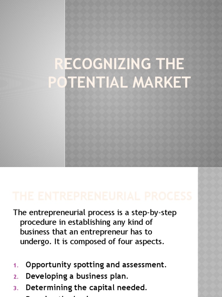 Recognizing The Potential Market | PDF | Entrepreneurship | Innovation
