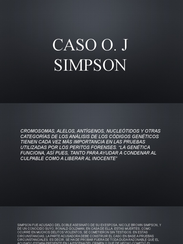 Genética Forense en el Caso O.J. Simpson | PDF | Violación | Adn