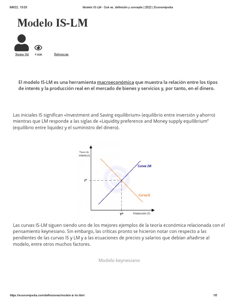 Modelo ISLM | PDF | Equilibrio económico | Economias