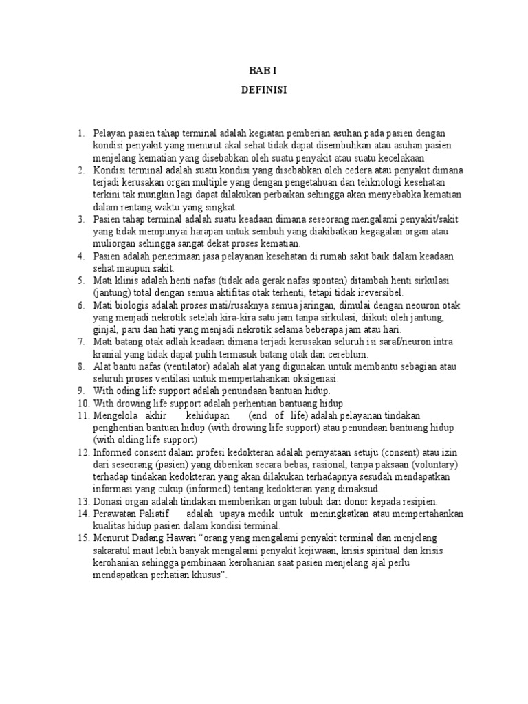 Isi Panduan Pelayanan Pasien Terminal Fix | PDF