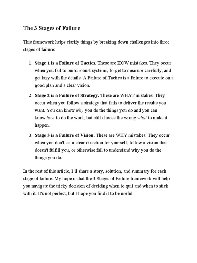 The 3 Stages of Failure | PDF | Economies | Business