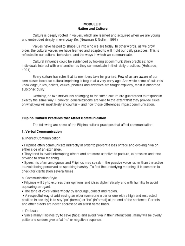 Cultural Influences on Communication in the Philippines: Exploring ...