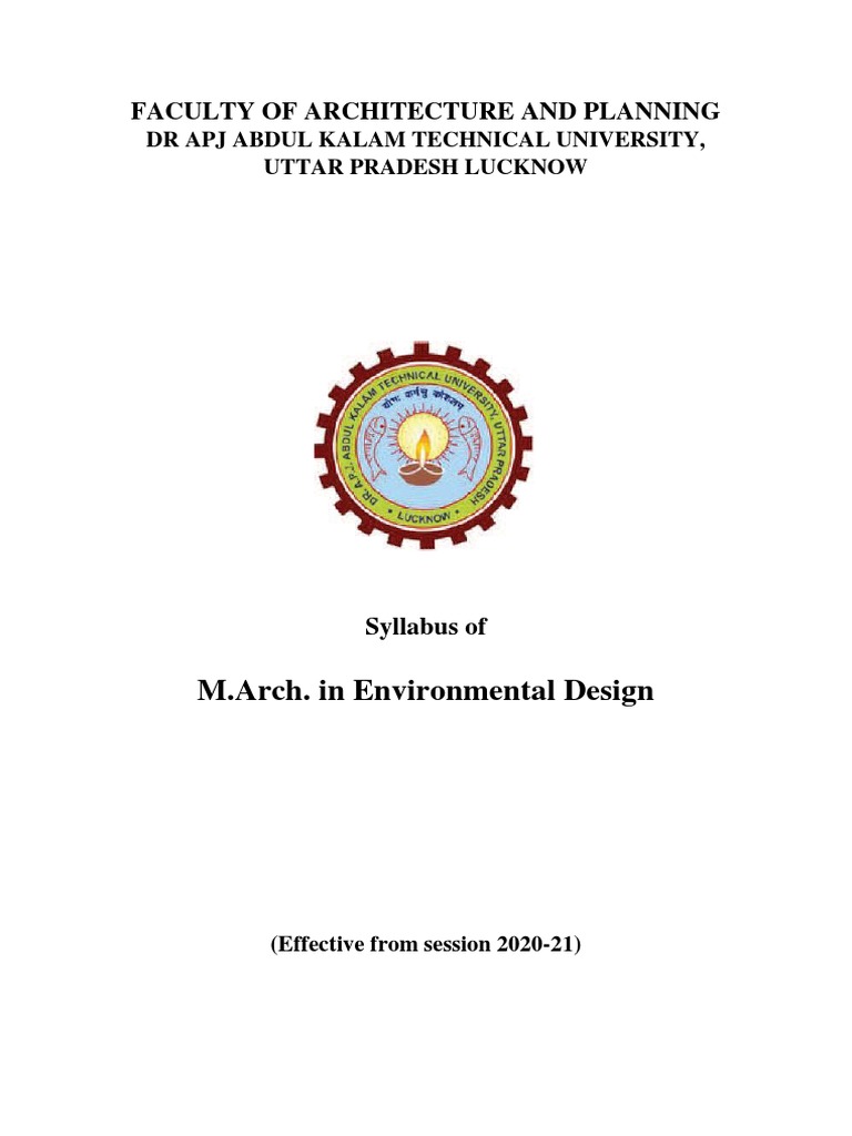 Master of Architecture Environmental Design Syllabus | PDF | Research ...