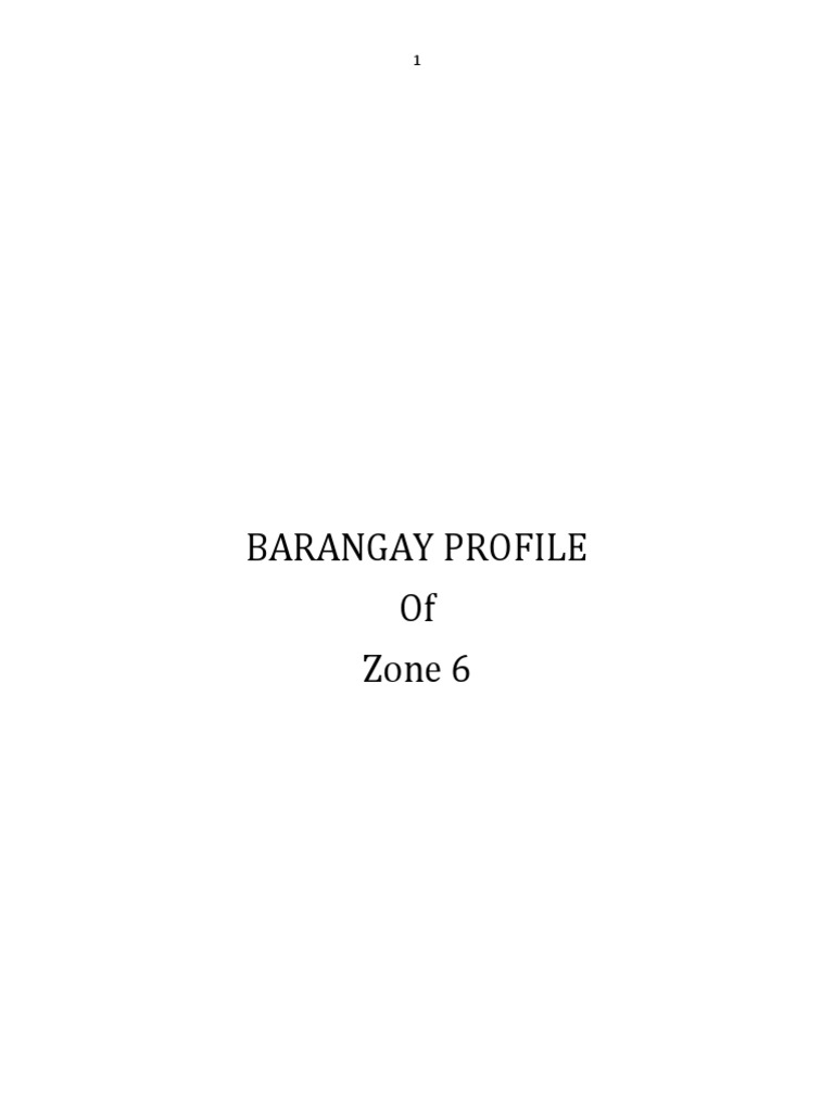 Barangay Poblacion 6 Profile Overview | PDF