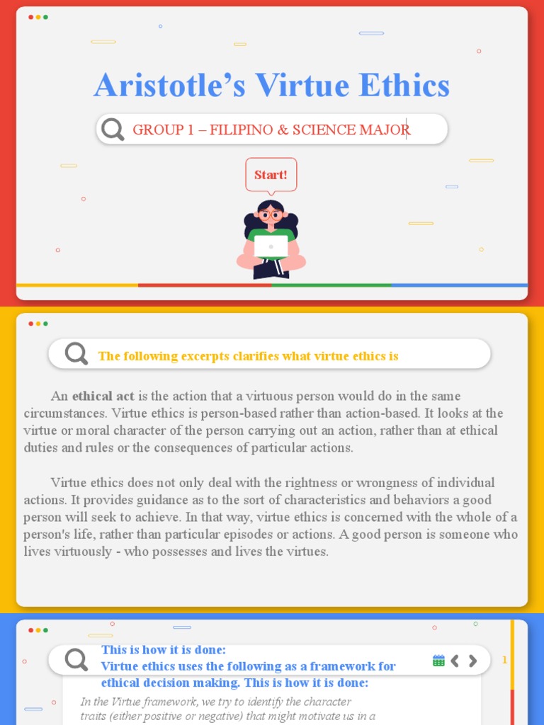 Aristotles Virtue Ethics GROUP 1 | PDF | Virtue | Virtue Ethics