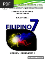 Grade 7 Filipino Module First Quarter | PDF