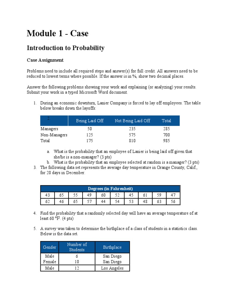 MAT201 Mod 1 | PDF | Layoff | Statistics