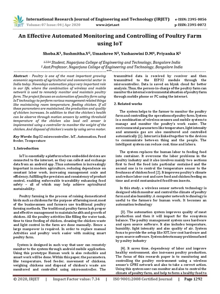 Irjet V7i4241 | Download Free PDF | Internet Of Things | Automation