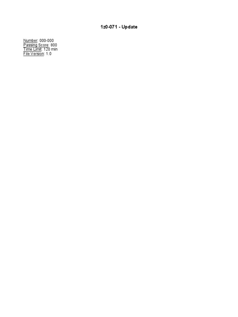 1z0-071 UPDATE 15-09 | PDF | Database Index | Table (Database)