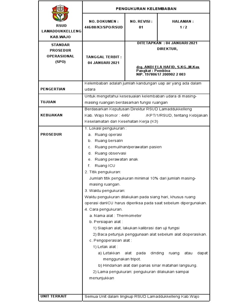 SOP KELEMBABAN HLMN 1 | PDF