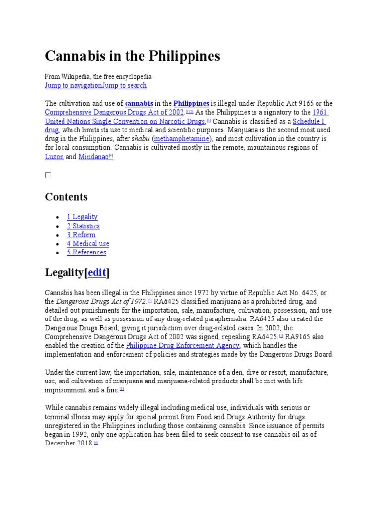 Cannabis in The Philippines | PDF | Psychoactive Drugs | Social Aspects ...