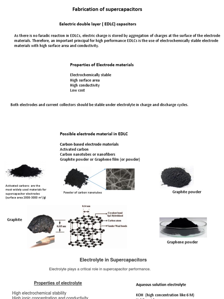 EDLC Capacitors: Materials and Properties | PDF | Physical Chemistry ...