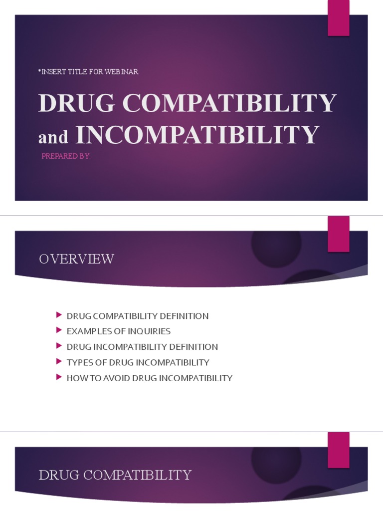 DRUG COMPATIBILITY and INCOMPATIBILITY | PDF | Chemical Substances ...